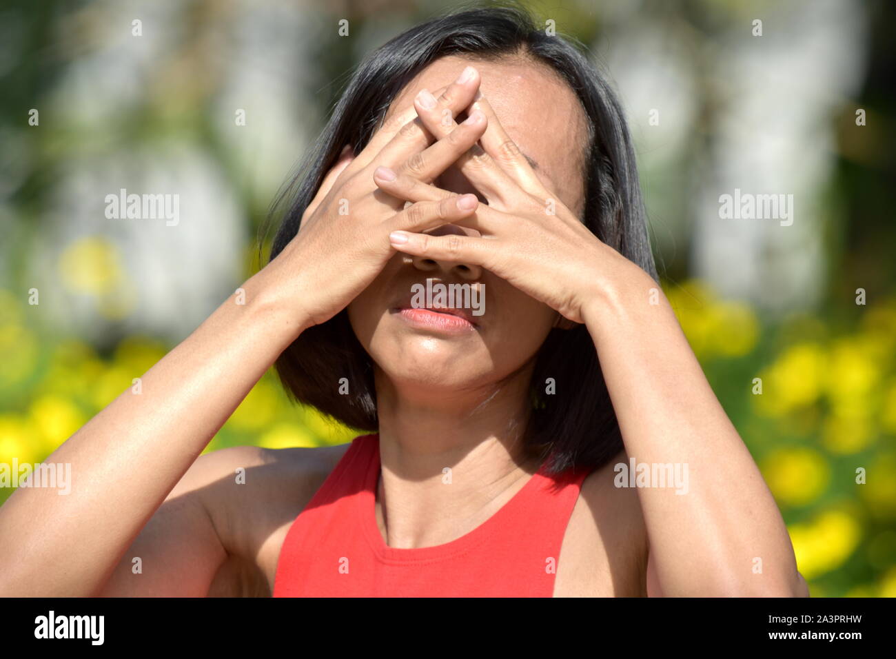 An Ashamed Adult Female Stock Photo - Alamy