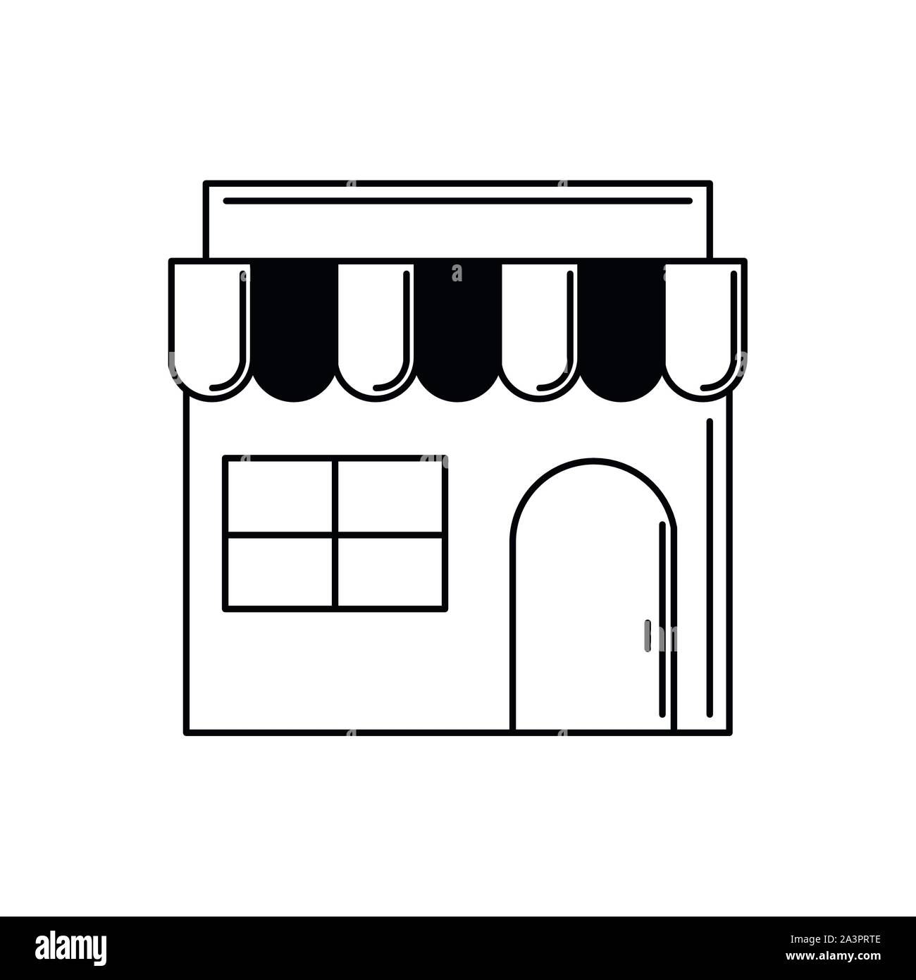 market building illustration vacation travel icon line image design ...