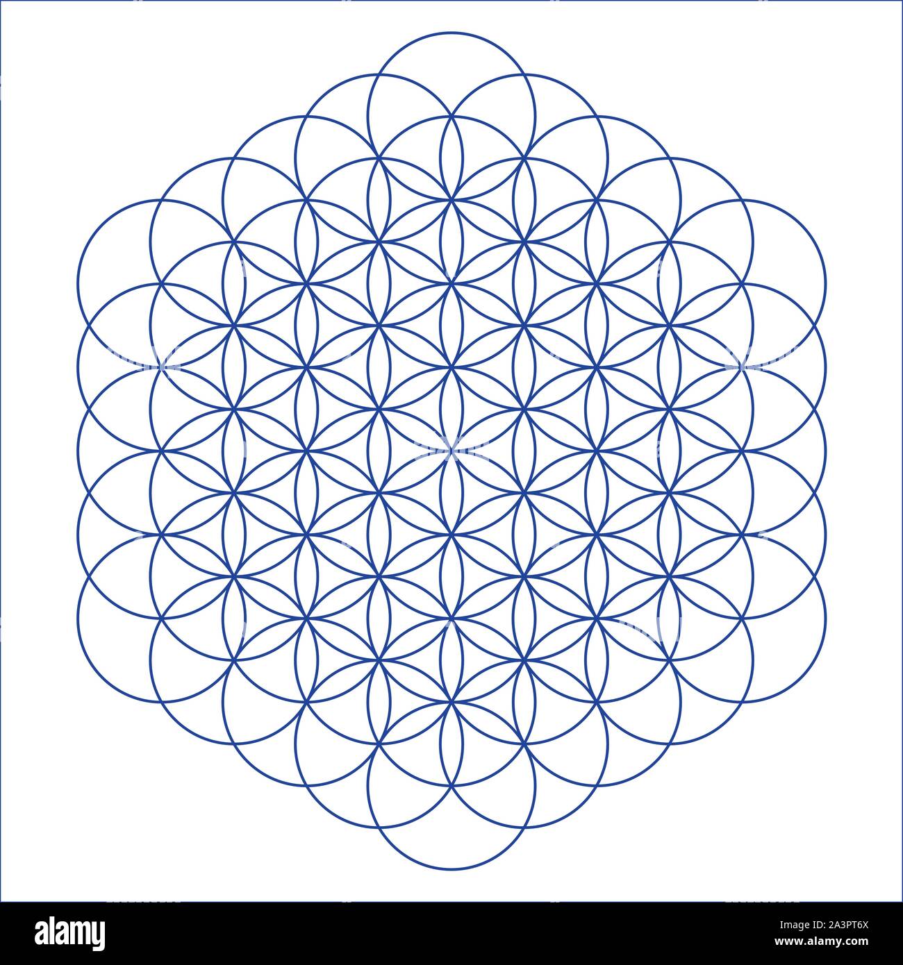 Flower of life 61 circles - indigo third eye Stock Vector Image & Art ...