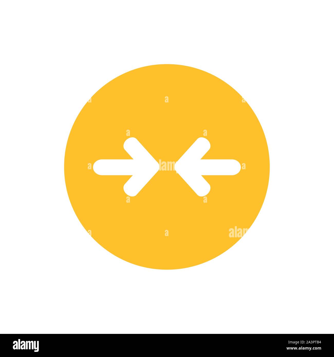 icon of two inward arrows in color circle illustration Stock Vector ...