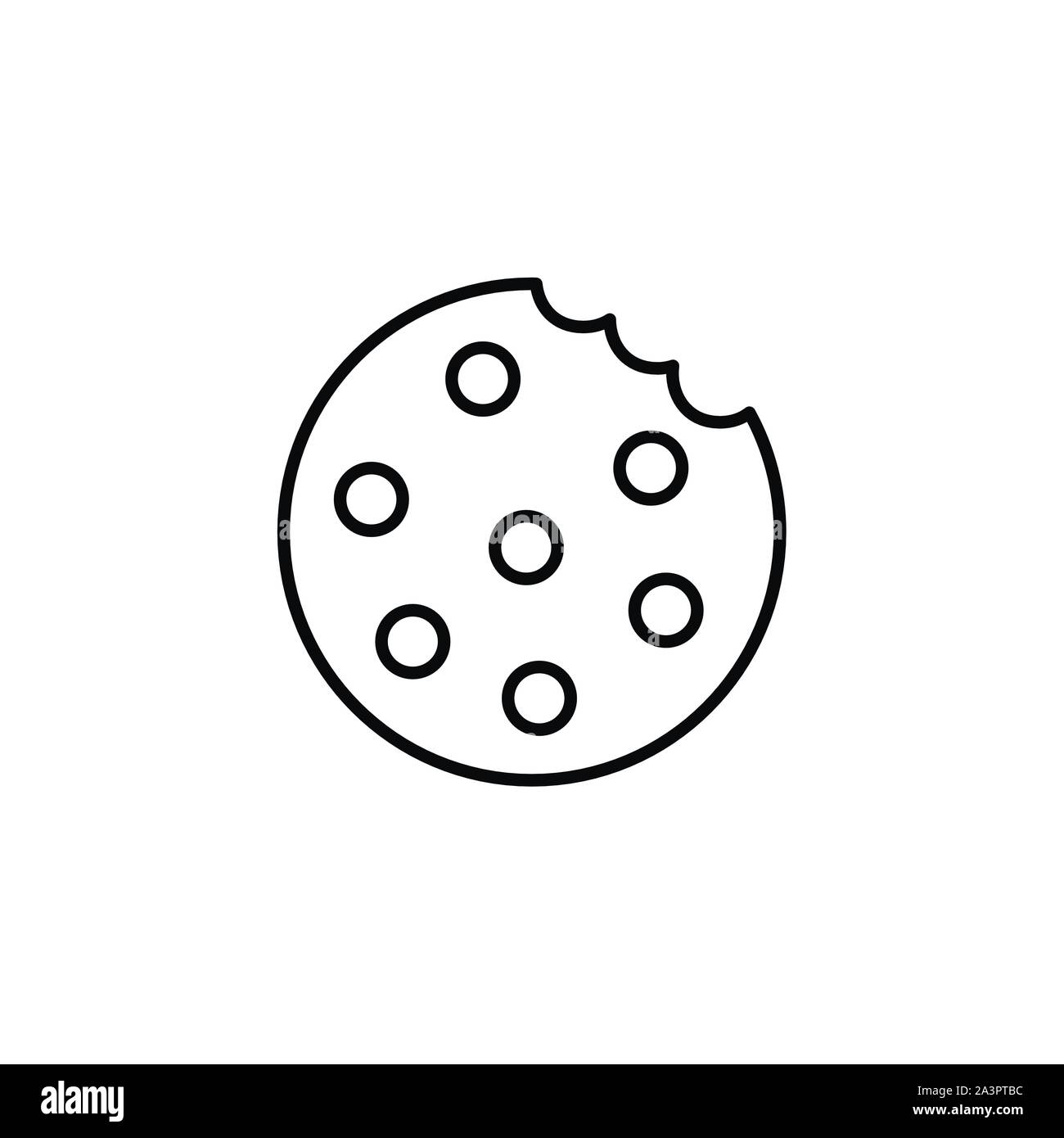 Bite cookie icon outline Cut Out Stock Images & Pictures - Alamy