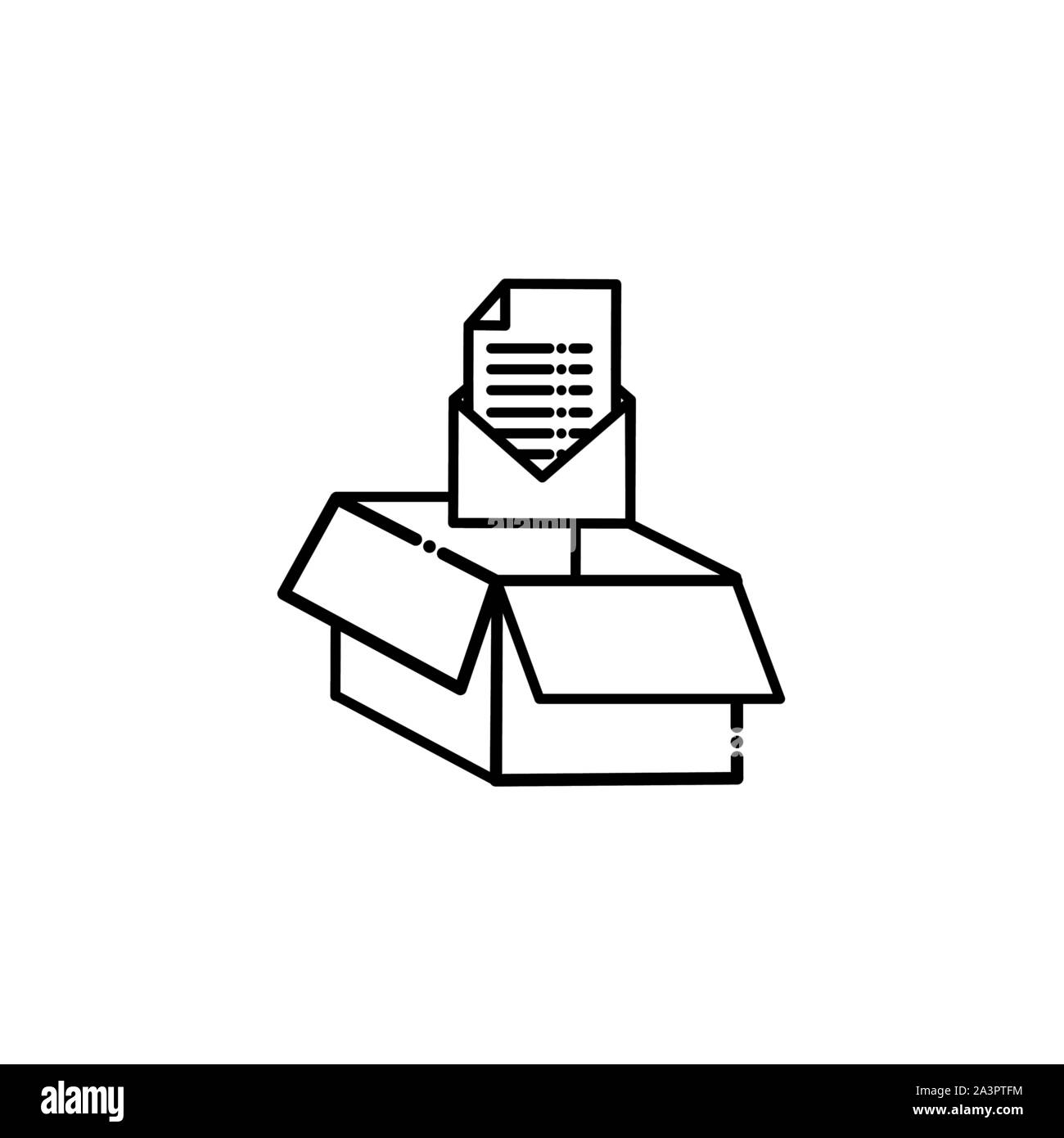 Envelope inside box design, Email mail message letter marketing ...