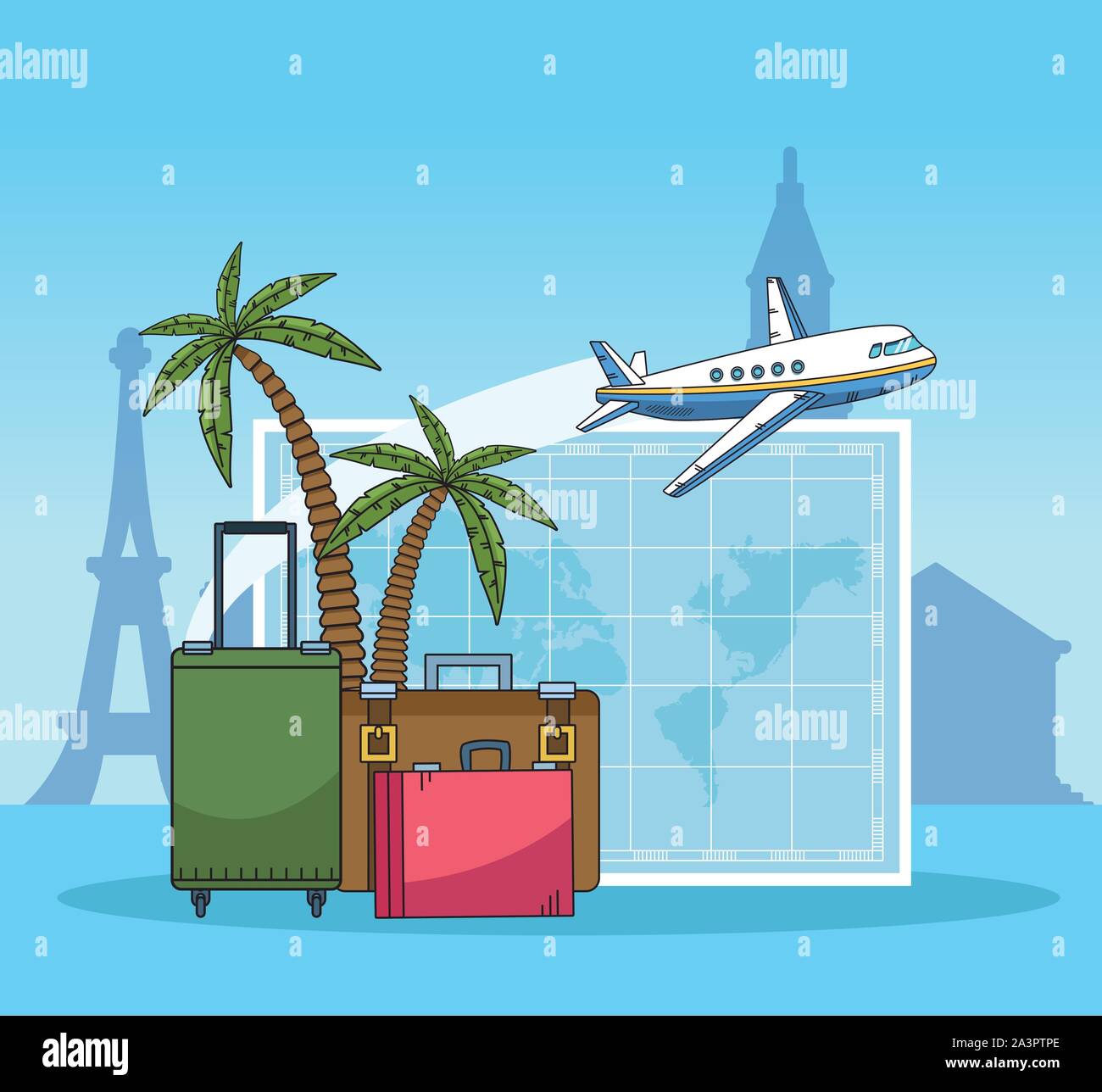 suitcases and palms. world travel design Stock Vector Image & Art - Alamy