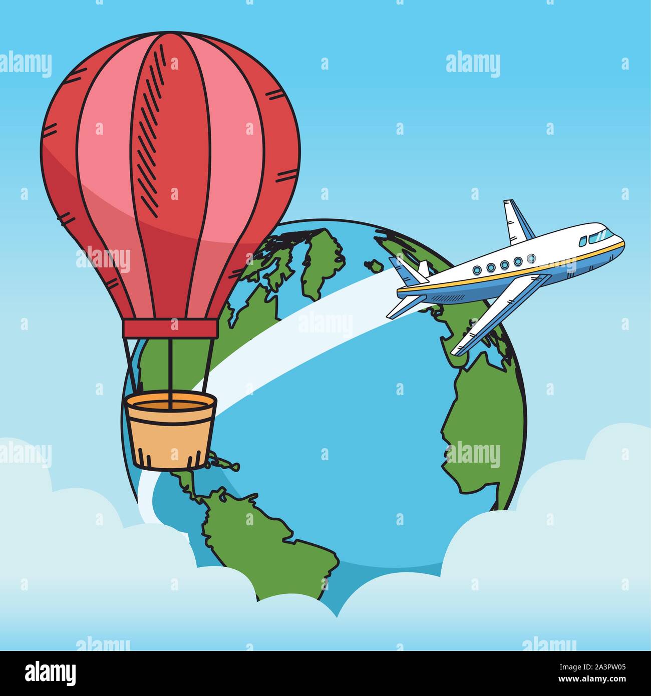 airplane and world travel design Stock Vector Image & Art - Alamy