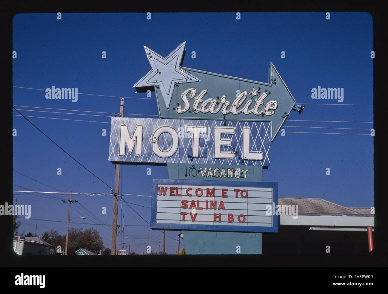 Starlite Motel sign, Route 40, Salina, Kansas Stock Photo - Alamy