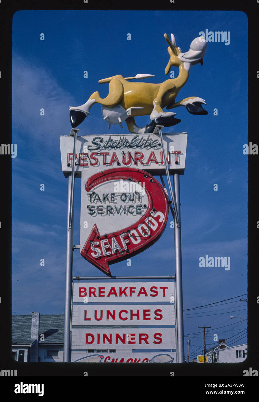 Starlite Restaurant sign, Old Orchard Beach, Maine Stock Photo - Alamy