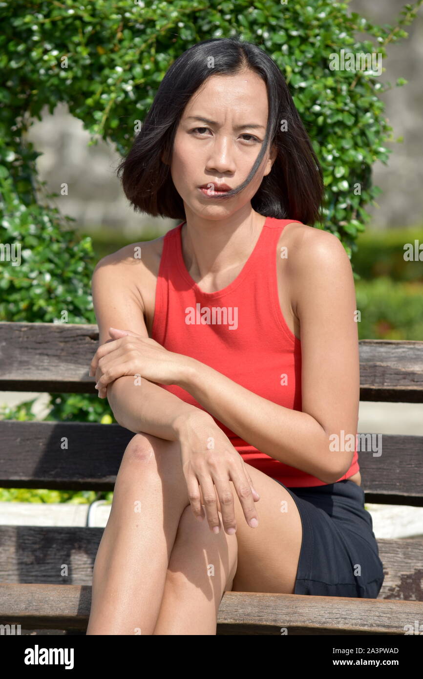 Serious Female Woman Stock Photo - Alamy