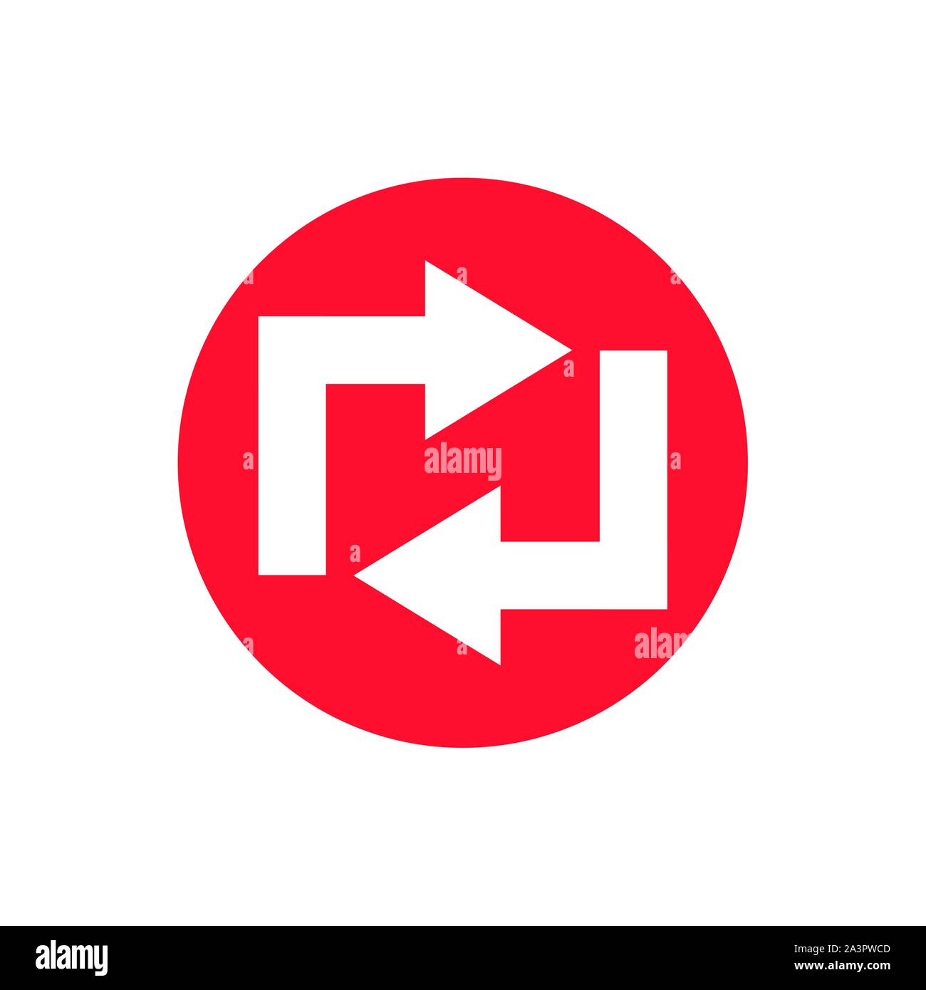 icon of repeat process arrow in color circle illustration Stock Vector ...