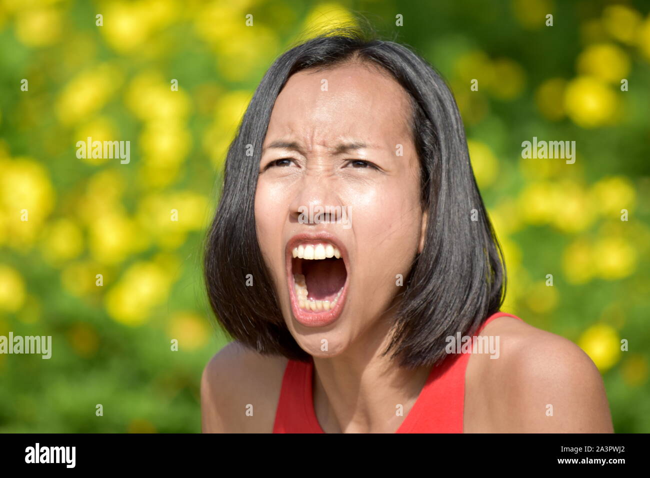 An Upset Diverse Adult Female Stock Photo - Alamy