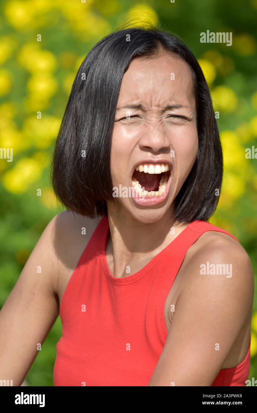 Mad Adult Female Stock Photo - Alamy