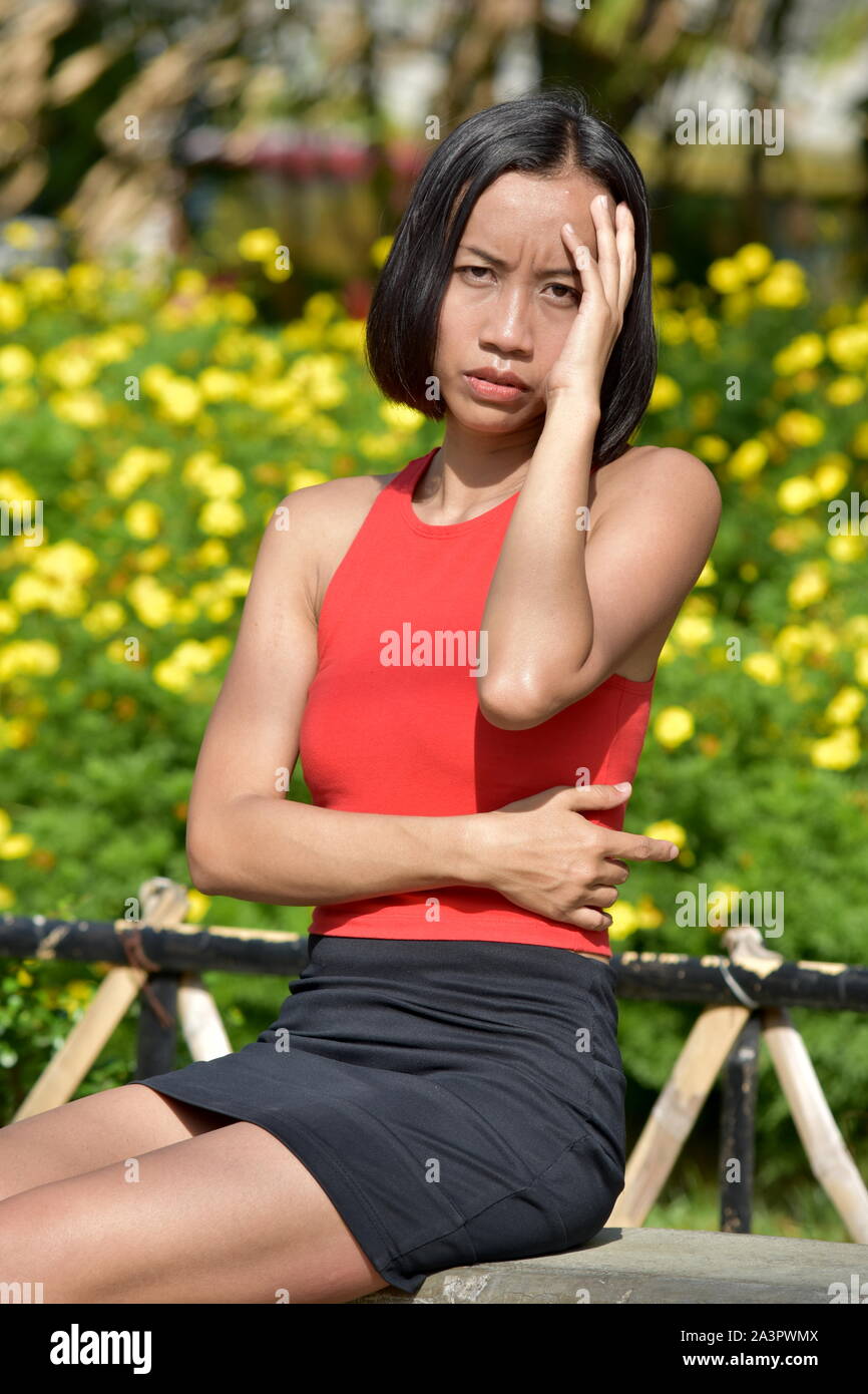Worried Youthful Diverse Woman Stock Photo - Alamy