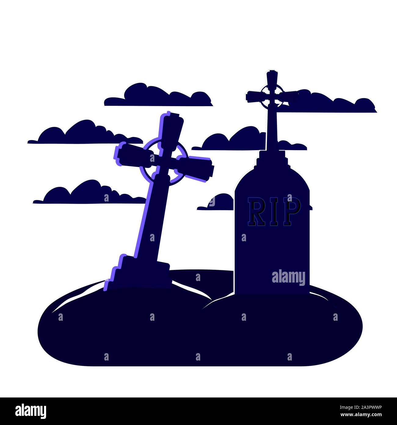 Gothic graveyard scene stone Cut Out Stock Images & Pictures - Alamy