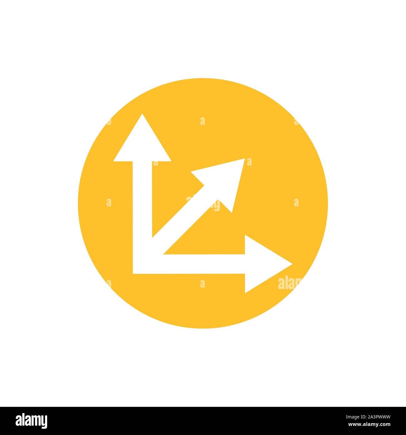 icon of arrows angle in color circle illustration Stock Vector Image ...