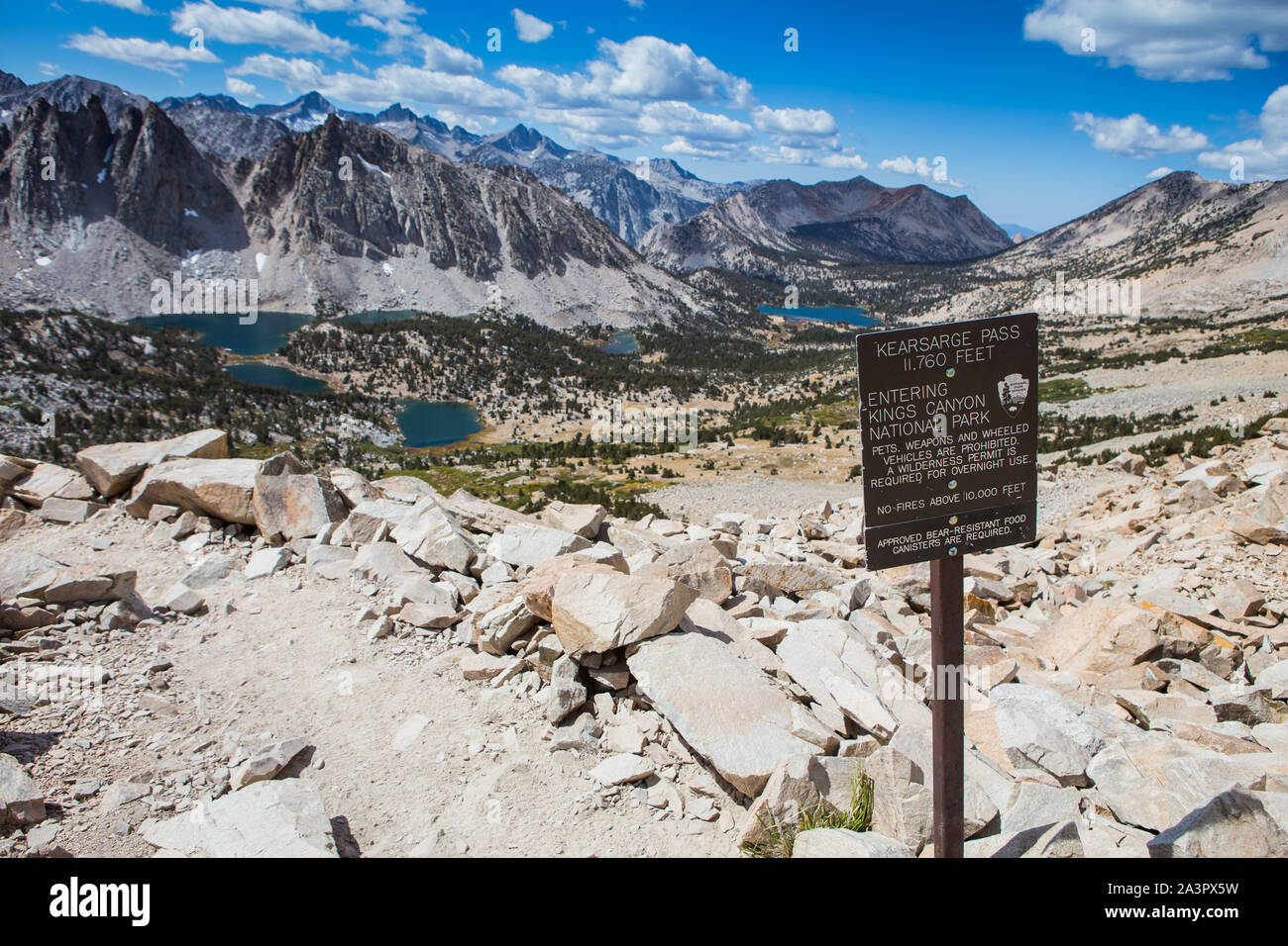 Kearsarge Pass (11,760ft) in the Sierra Nevada of California ...