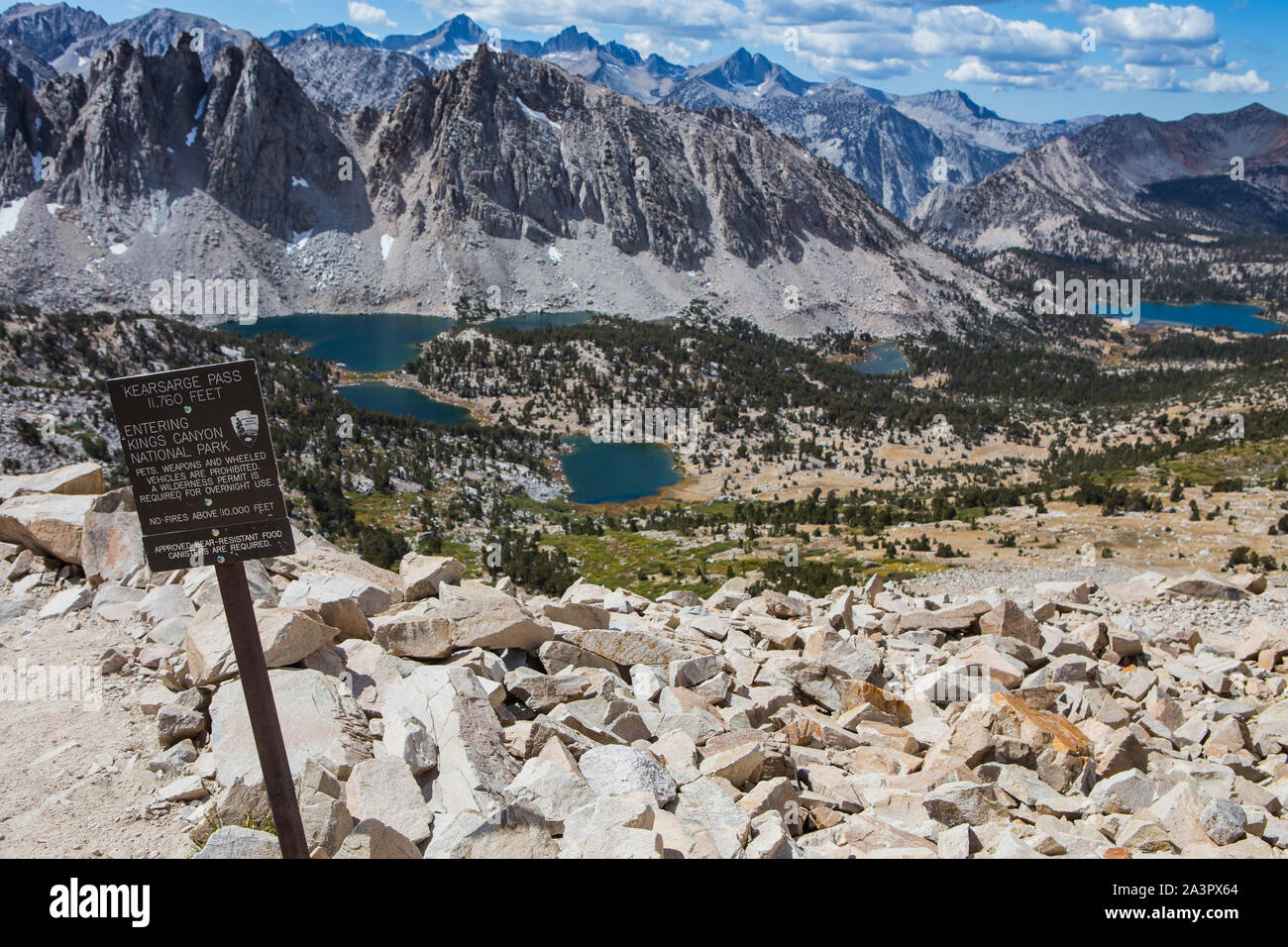 Kearsarge Pass (11,760ft) in the Sierra Nevada of California ...