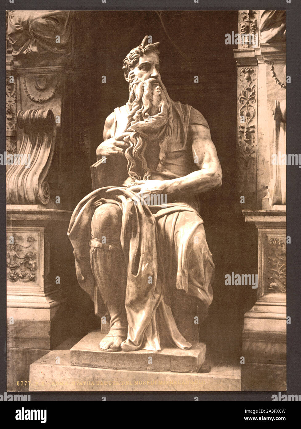 Statue by Michael Angelo, The Seated Moses, Rome, Italy Stock Photo - Alamy