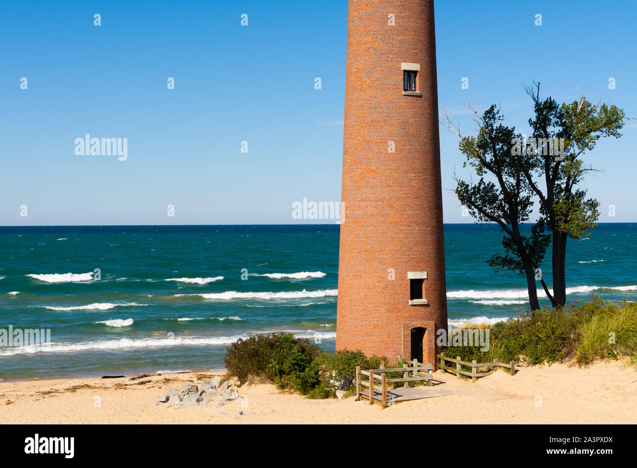 Little Sable Point Lighthouse on a beautiful Autumn afternoon. Michigan ...
