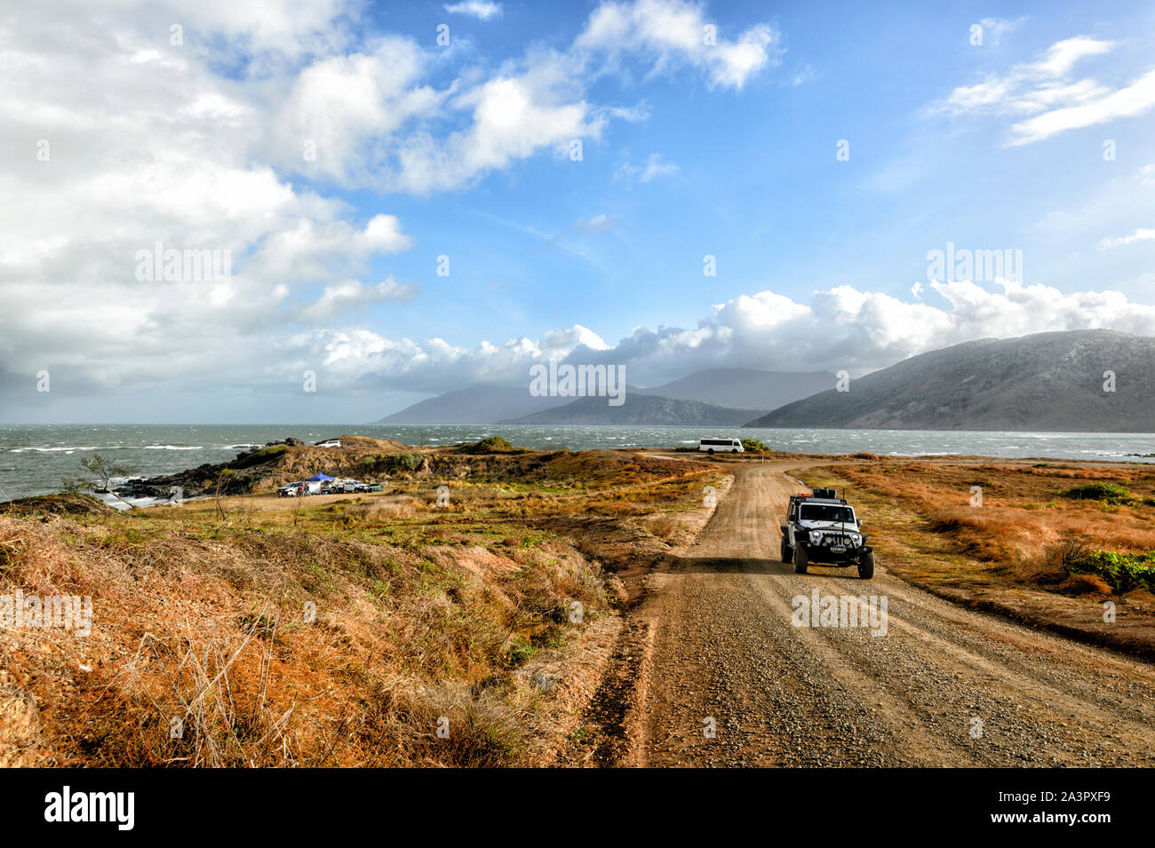 Off-road driving and camping at scenic remote Archer Point, near ...