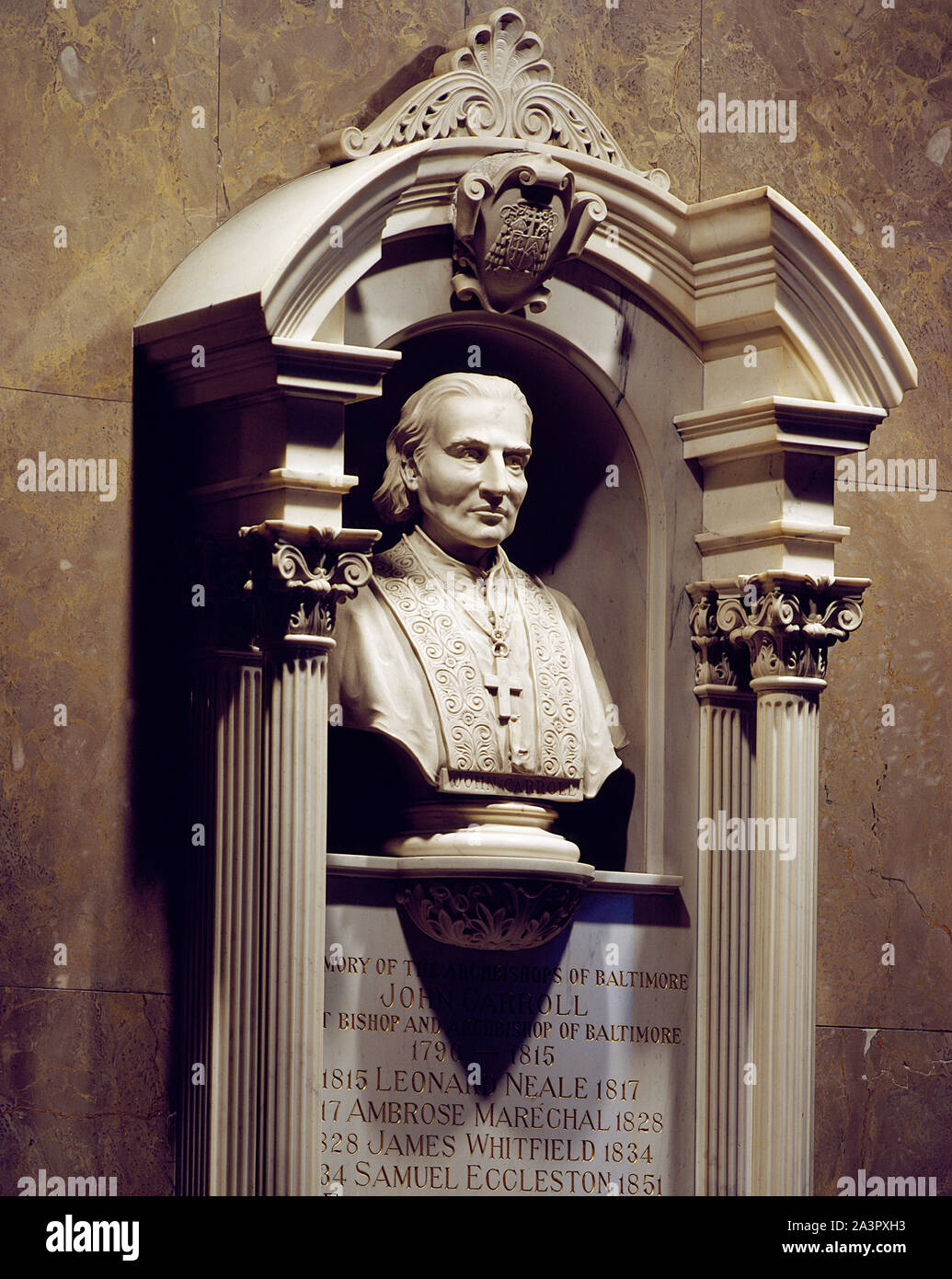 Statue of Bishop John Carroll at the Baltimore Basilica, Baltimore ...