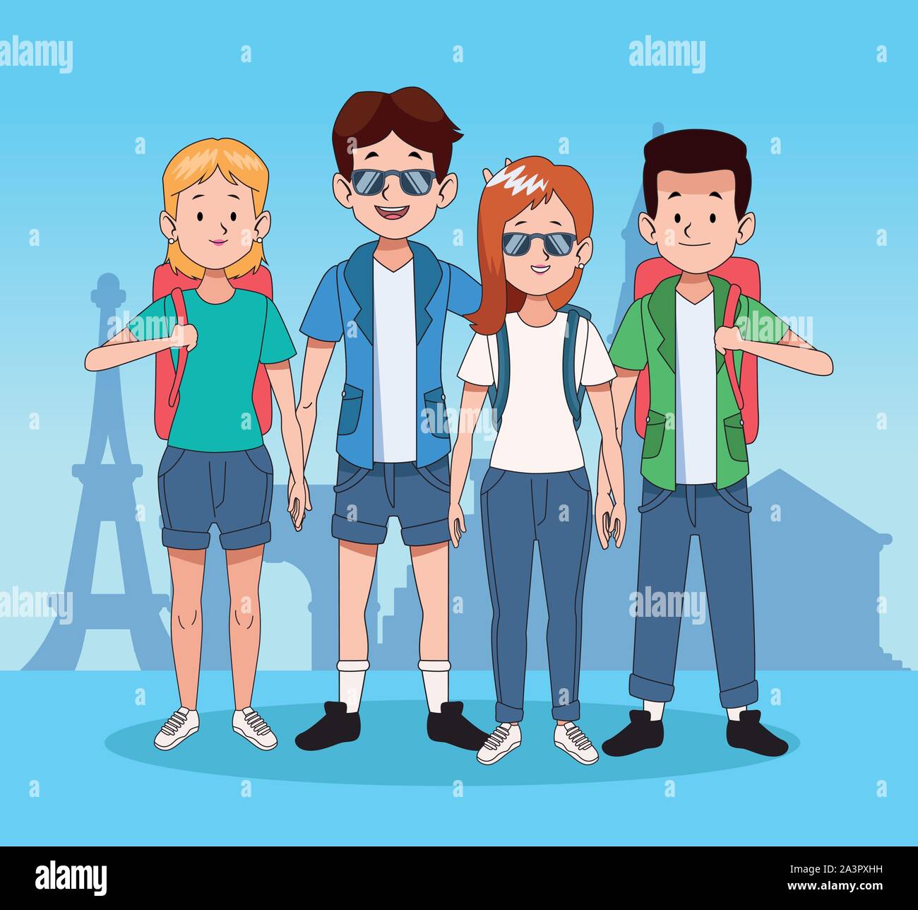 Cartoon Tourists and world travel design Stock Vector Image & Art - Alamy