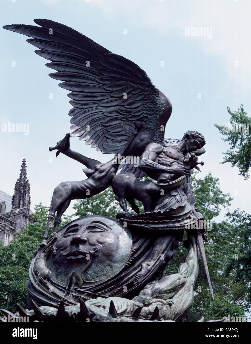 Statue of Good and Evil, part of the Peace Fountain outside the ...