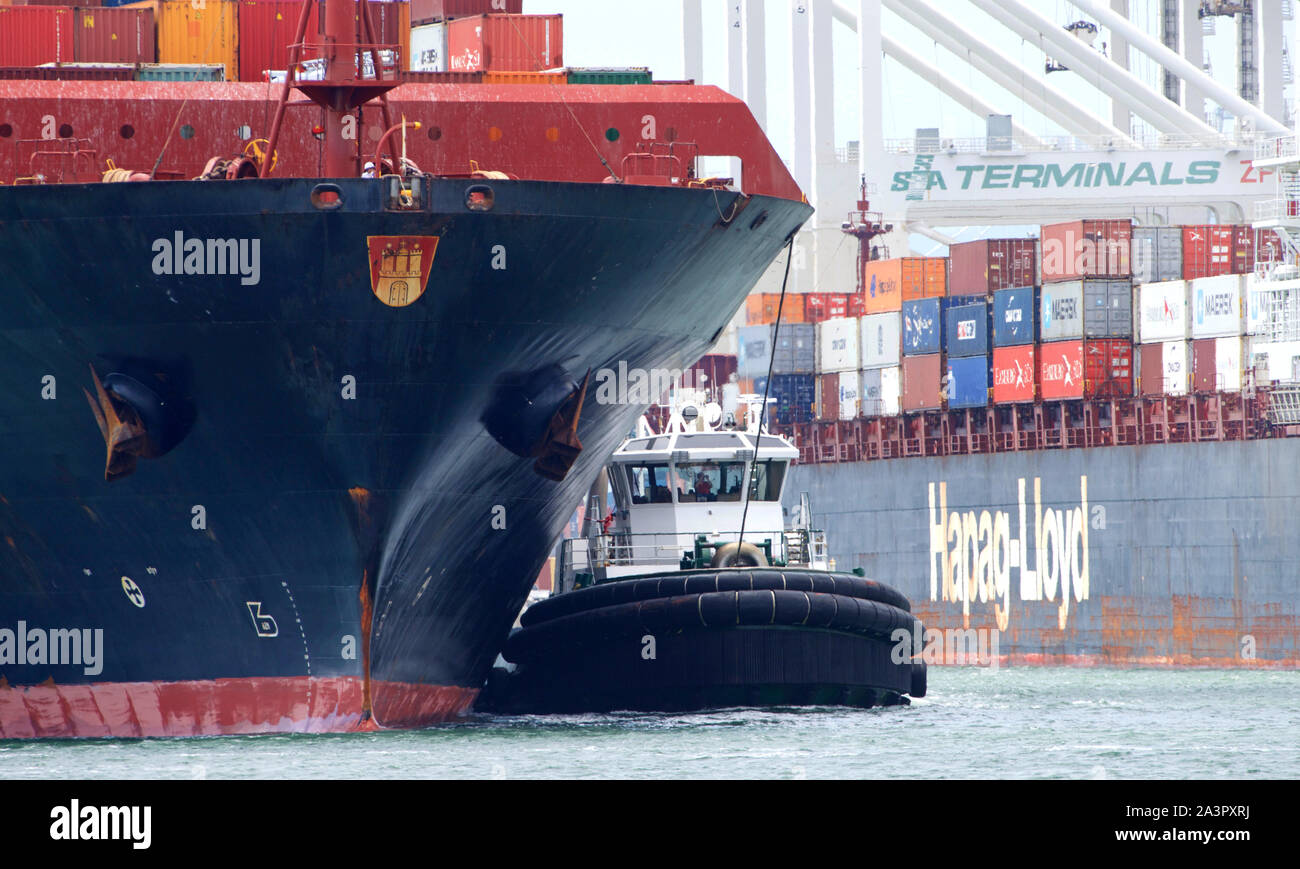 Oakland, CA - July 08, 2019: Tugboats are vital for safe, efficient ...