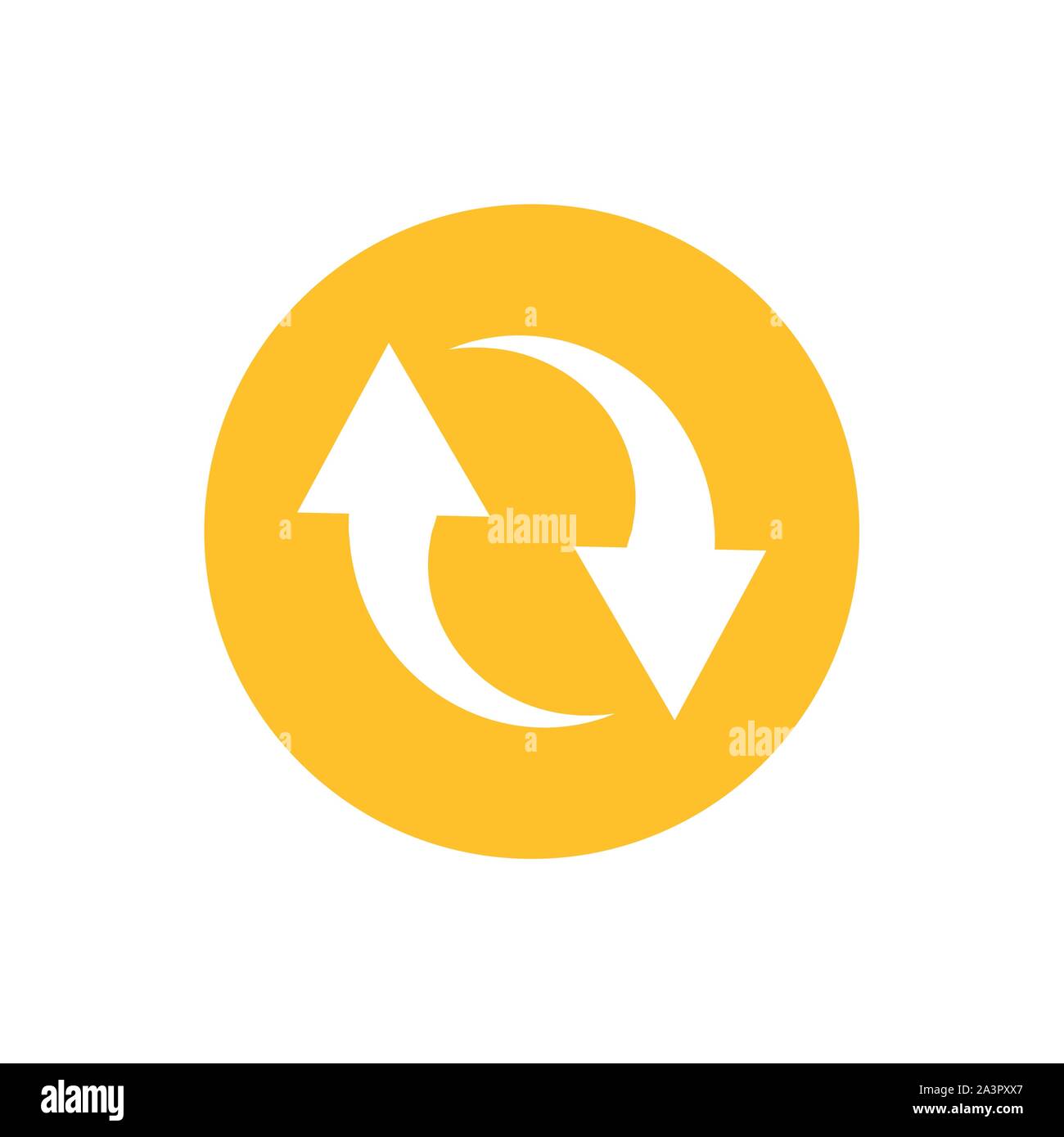 icon of double reverse arrows in color circle illustration Stock Vector ...