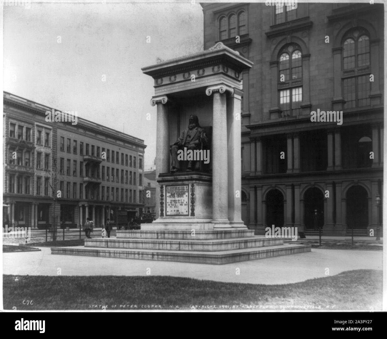 Statue of Peter Cooper, New York City Stock Photo - Alamy