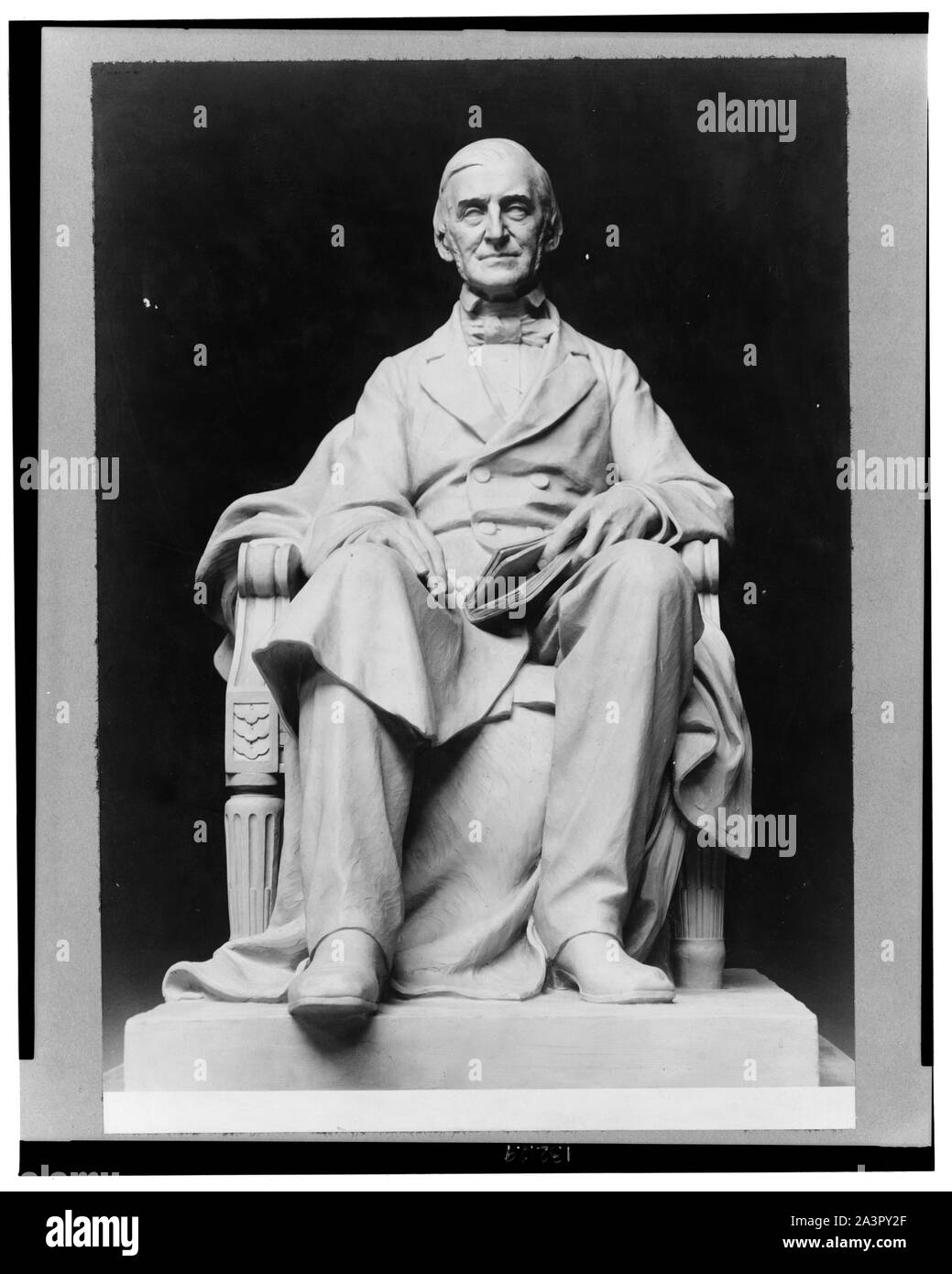 Statue of Ralph Waldo Emerson, full-length, seated, facing front Stock ...