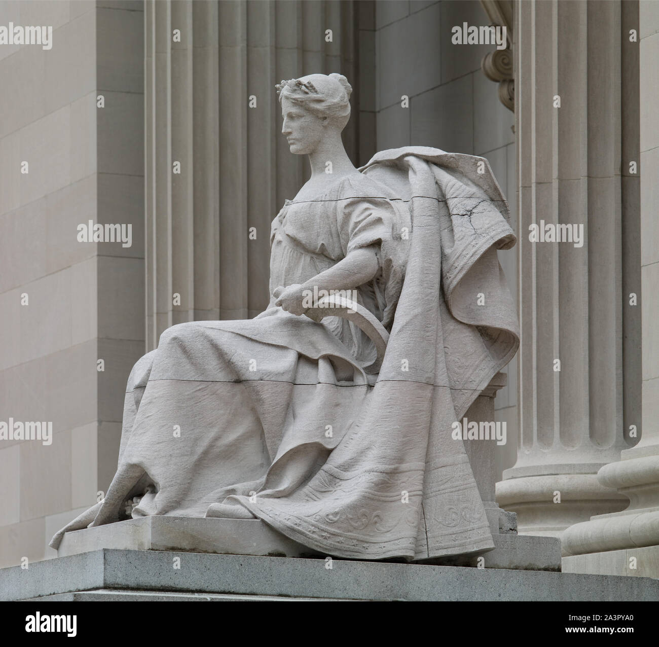 Statue, side view, Birch Bayh Federal Building, Indianapolis, Indiana ...