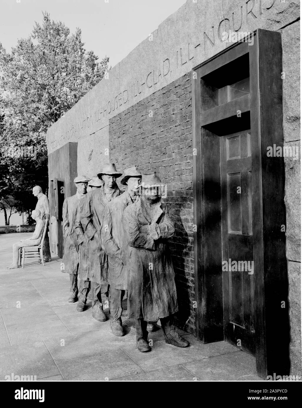 Statues of bread lines at the FDR Memorial in Washington, D.C Stock ...