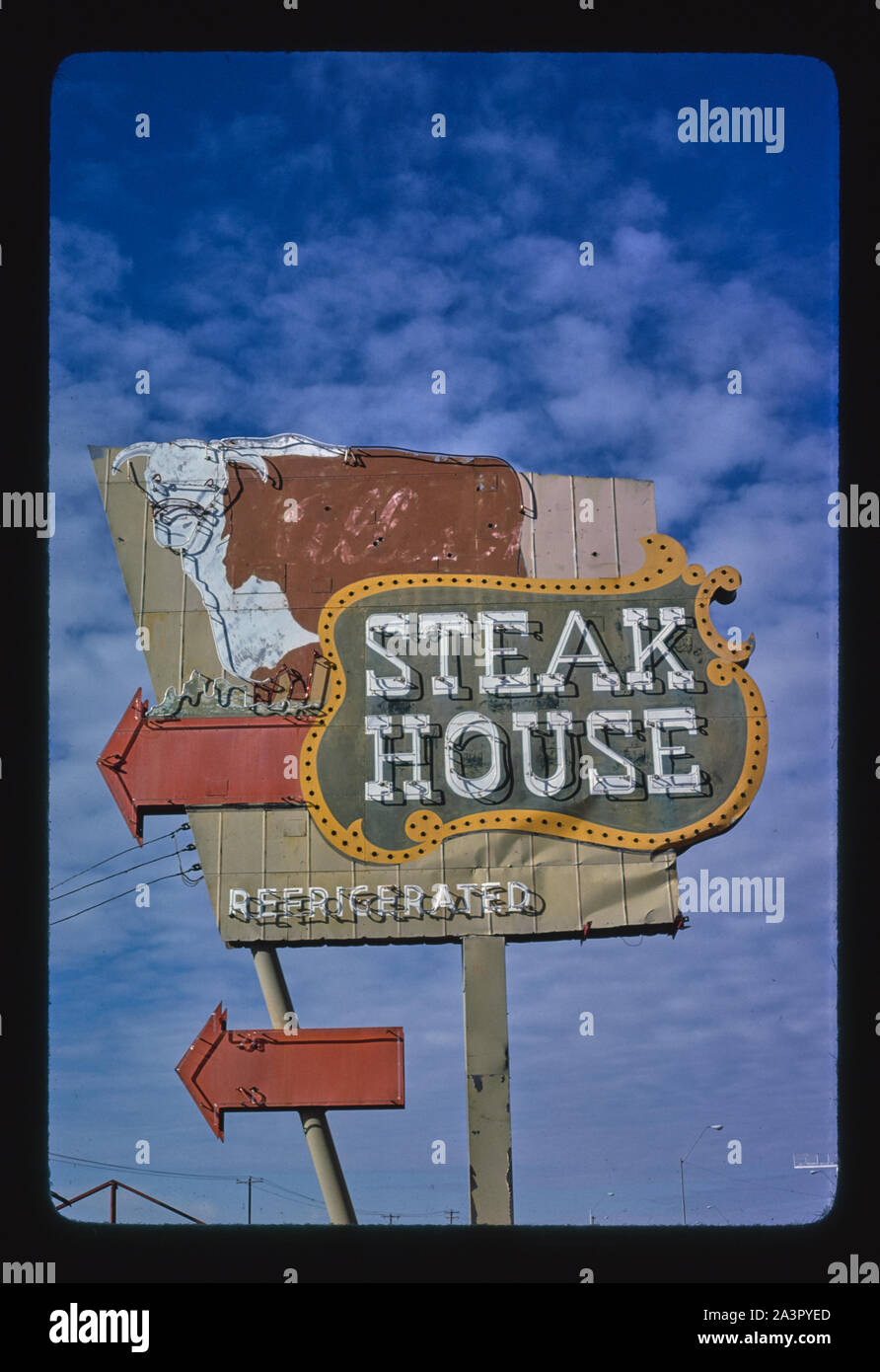 Steak House sign, Gila Bend, Arizona Stock Photo - Alamy