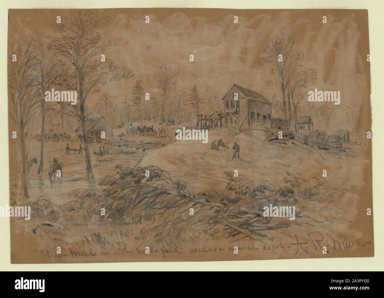 Steam Mill nr. the battlefield. used as a medical depot Stock Photo - Alamy