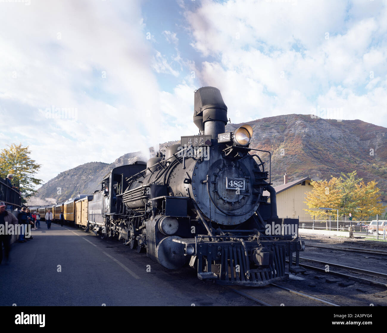 Steam engine on the Durango & Silverton Railroad sightseeing line ...