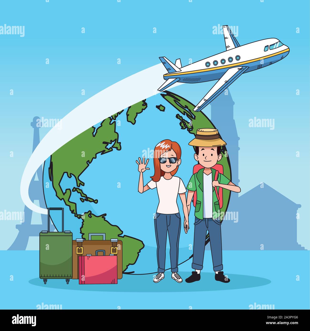 suitcases and world travel design Stock Vector Image & Art - Alamy