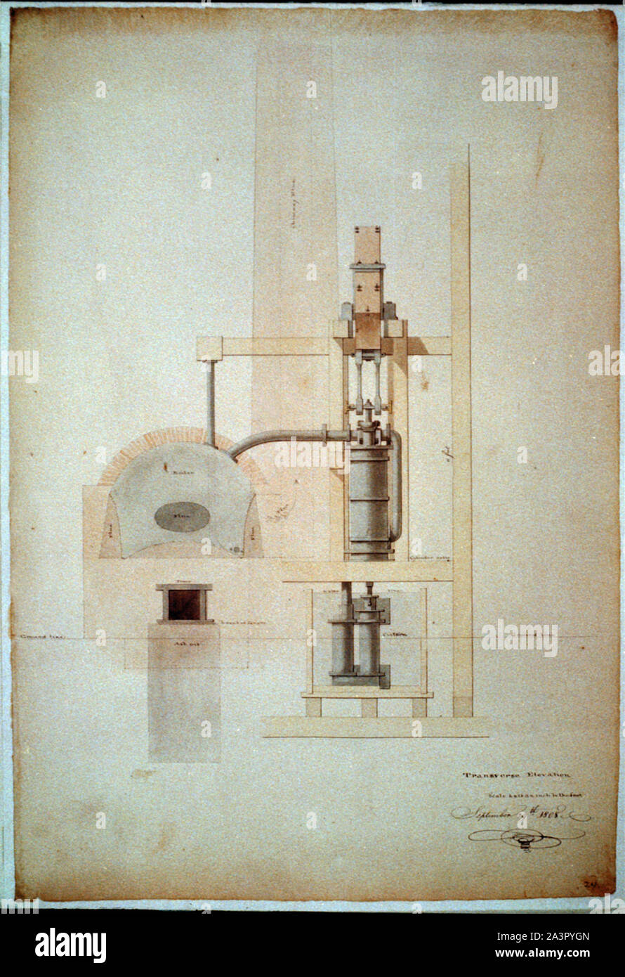 Steam engine, Washington Navy Yard, Washington, D.C. Transverse ...