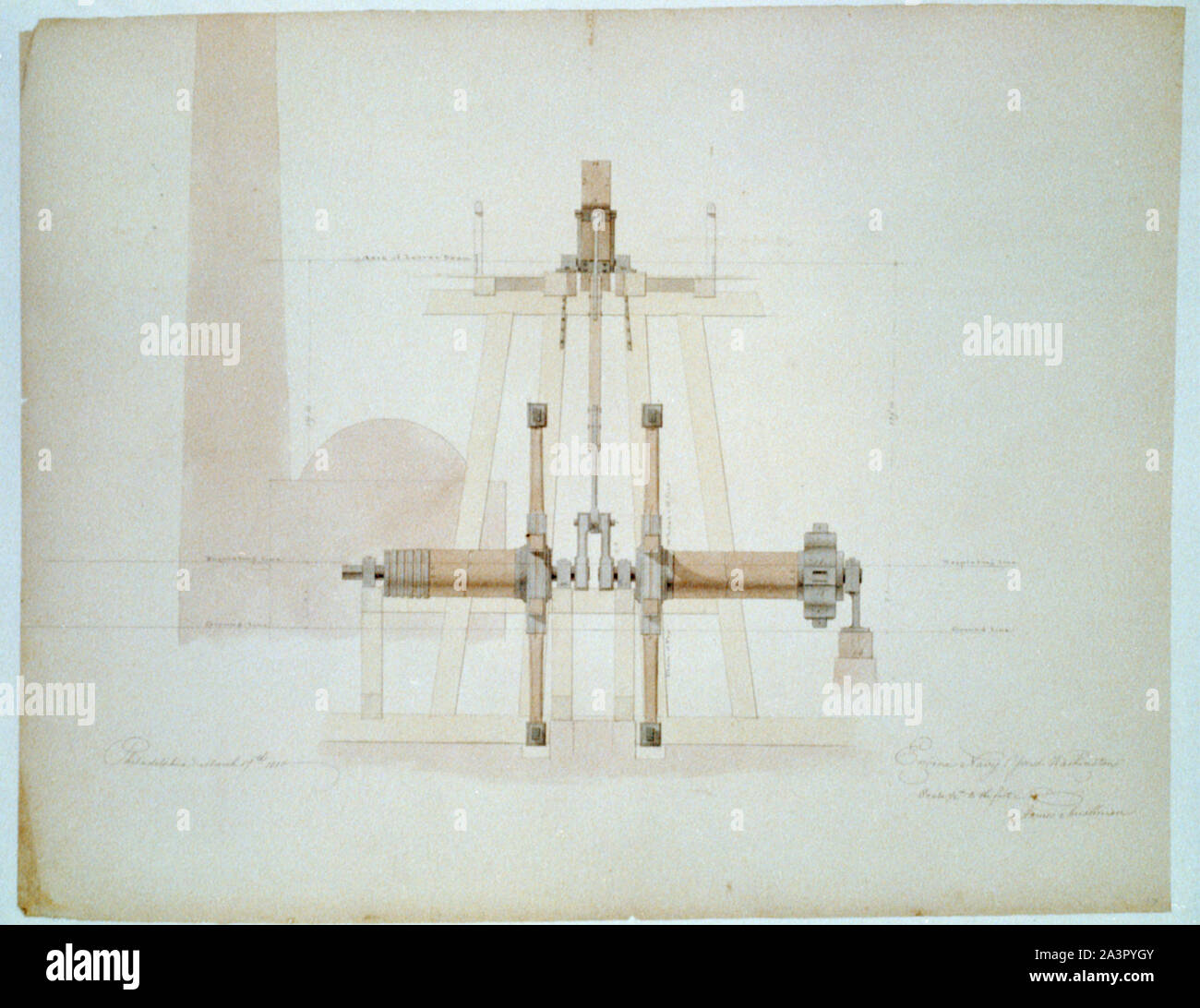Steam engine, Washington Navy Yard, Washington, D.C. Transverse section ...