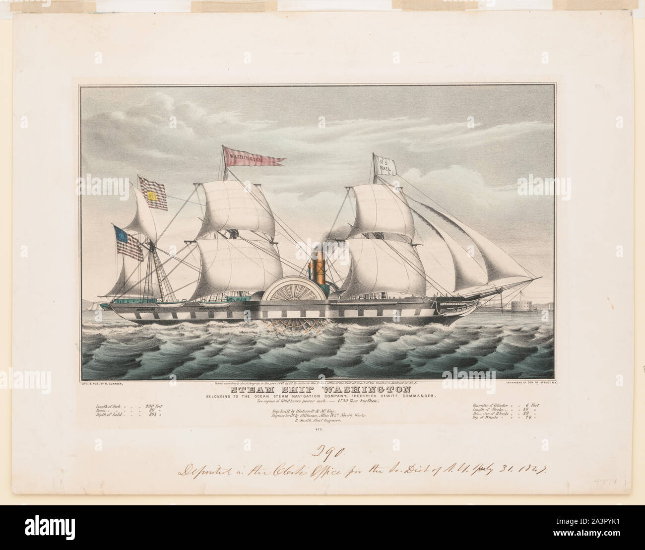 Steam ship Washington: belonging to the Ocean Steam Navigation Company ...