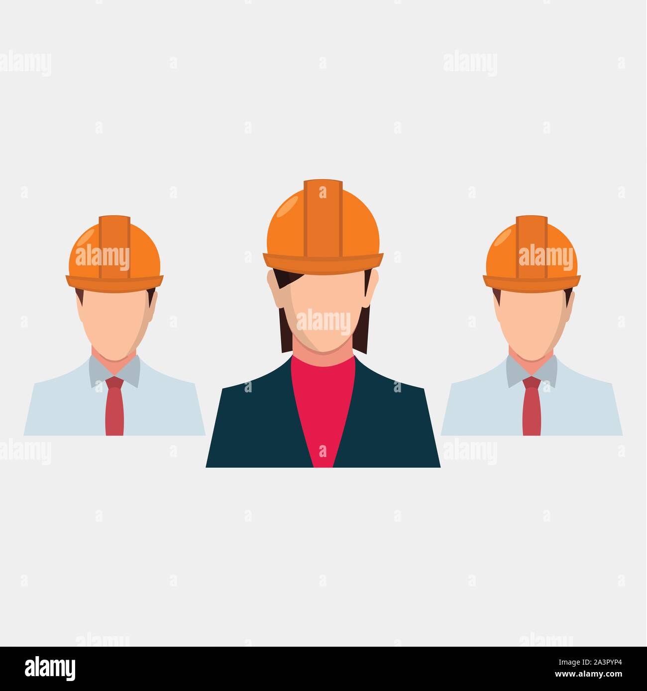 woman architect or woman engineer manager construction symbol vector ...