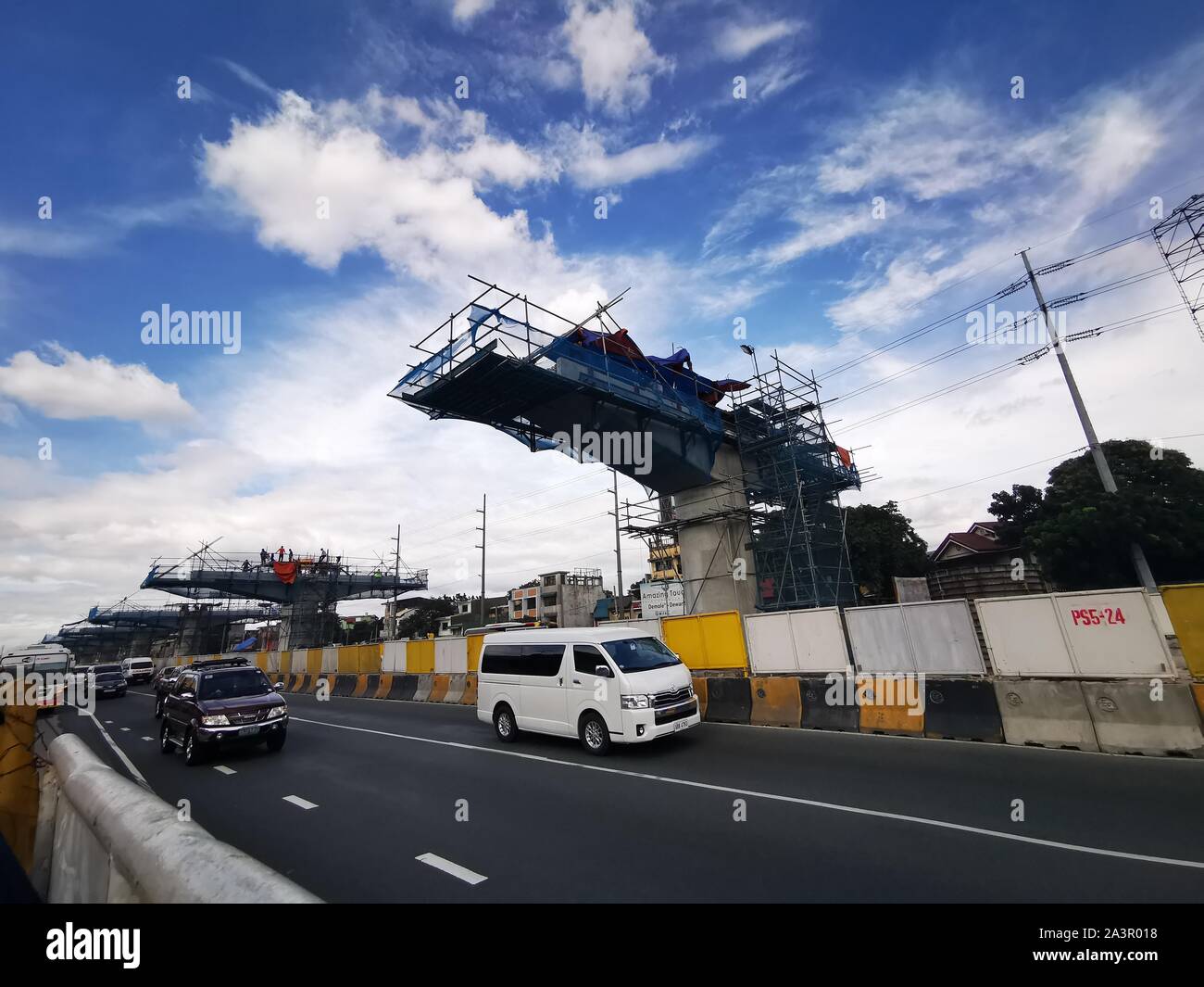 Manila, Philippines. 09th Oct, 2019. The construction of Skyway 3 is ...
