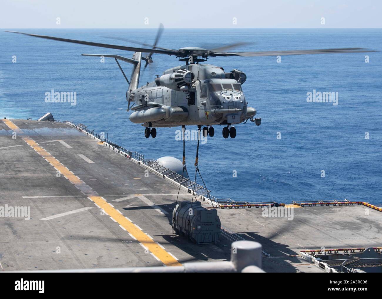 191009-N-FG333-2245 SOUTH CHINA SEA (Oct. 9 2019) A CH-53E Super ...