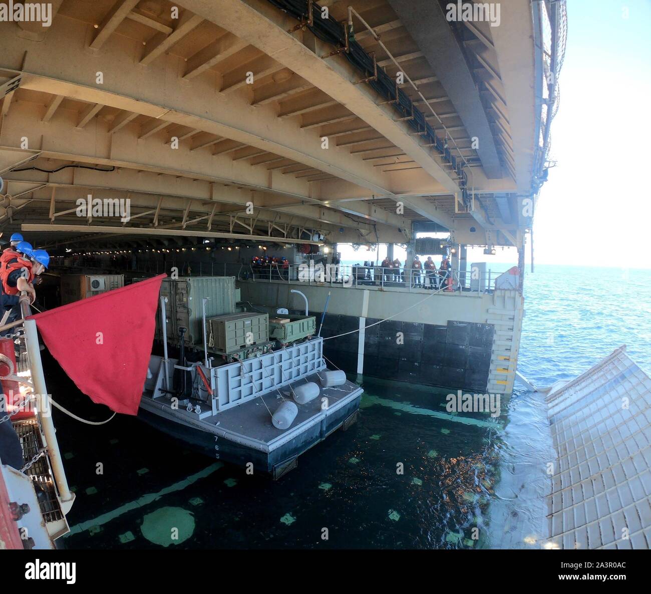 191003-N-XN177-0210 PACIFIC OCEAN (Oct. 3, 2019) – Sailors secure ...