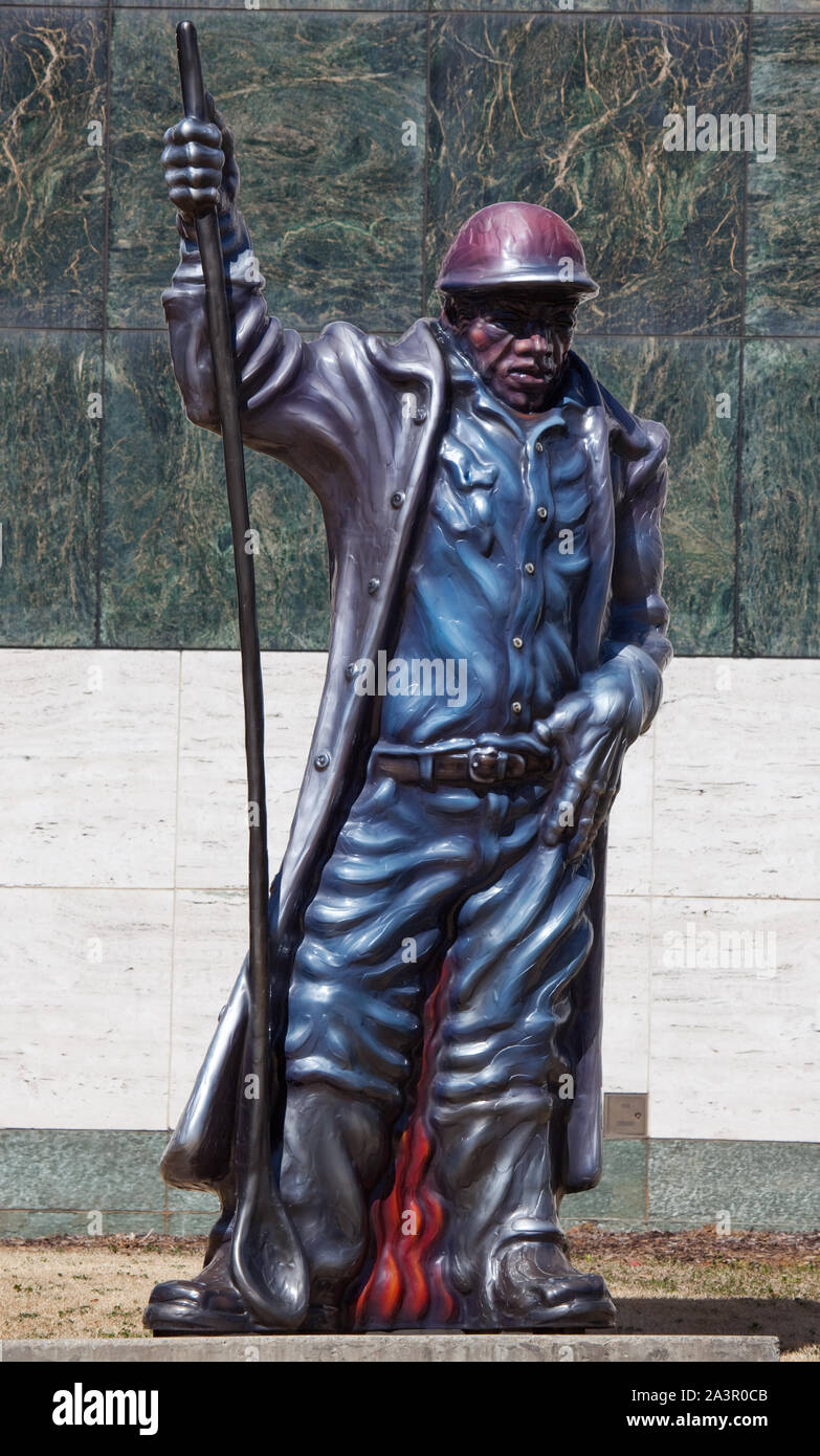 Steelworker, sculpture by Eddie Luis Jimenez located outside of the ...