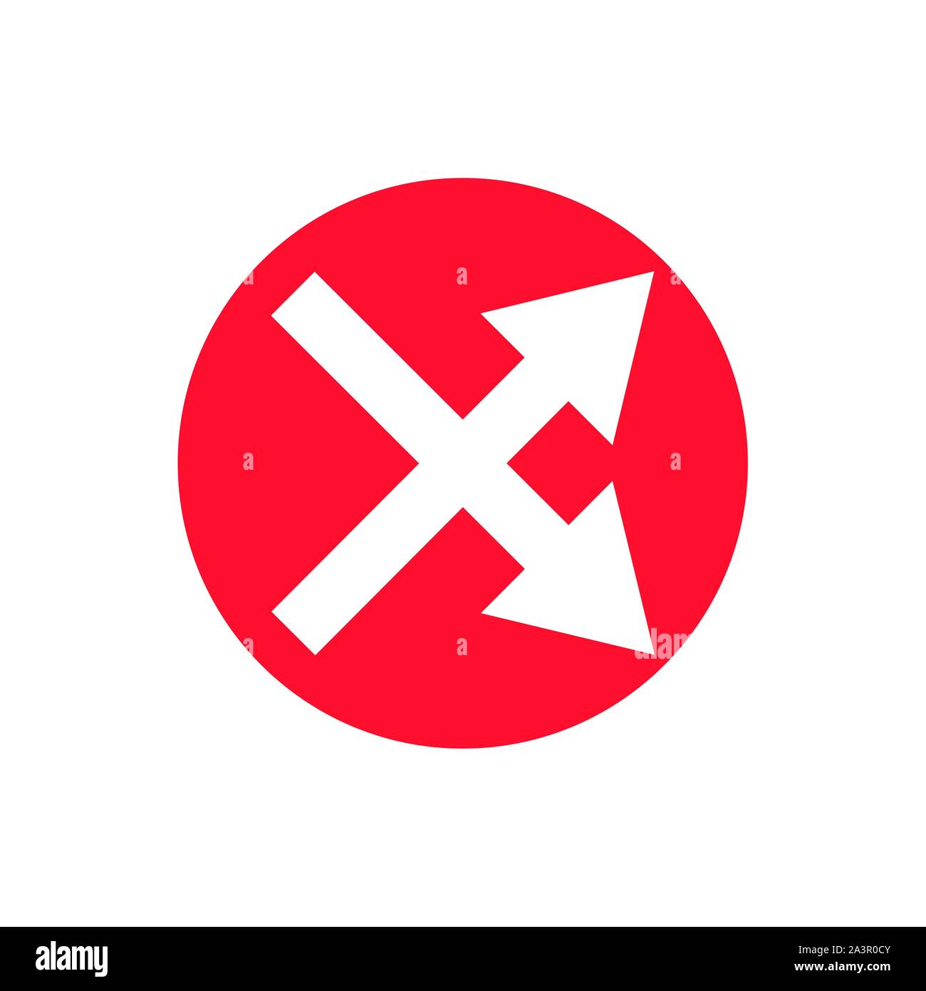 icon of crossed arrow in color circle illustration Stock Vector Image ...