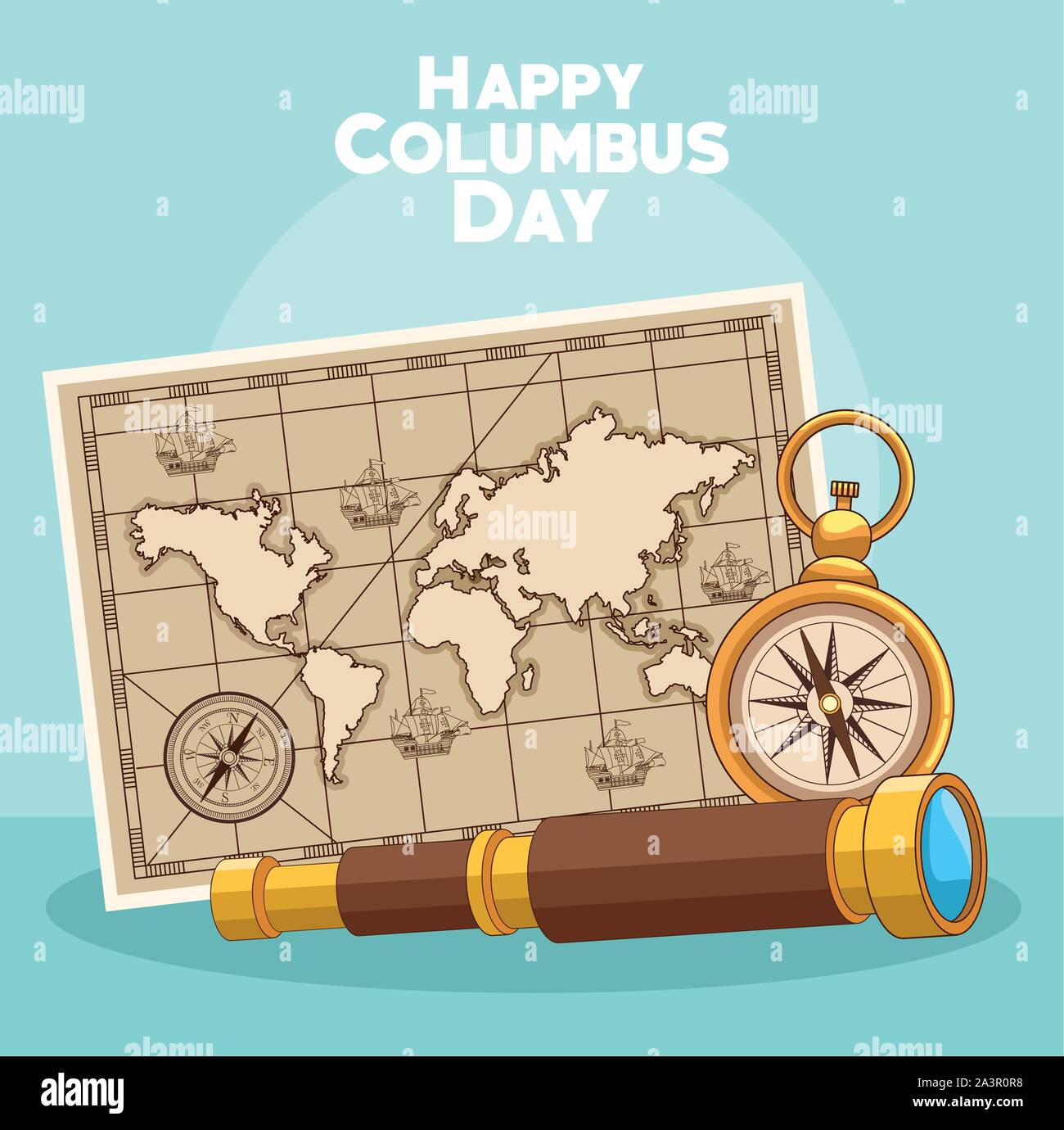 Christopher columbus world voyage map Stock Vector Images - Alamy