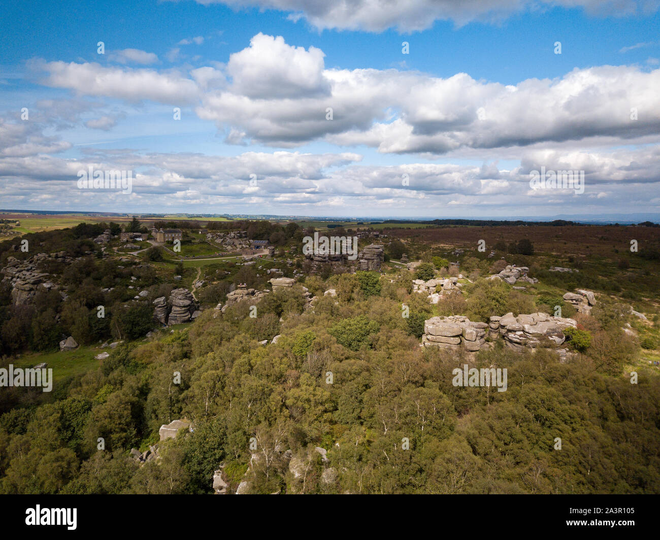 Aerial view of Brimham Rocks in Harrogate, North Yorkshire Stock Photo ...