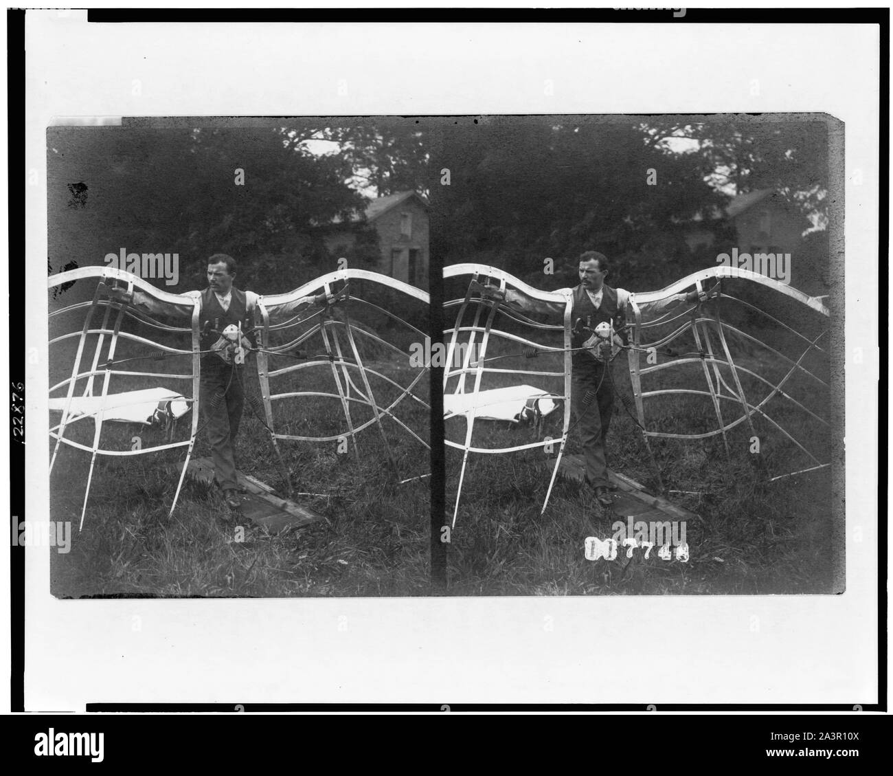 Stereograph of man with device designed for flying Stock Photo - Alamy