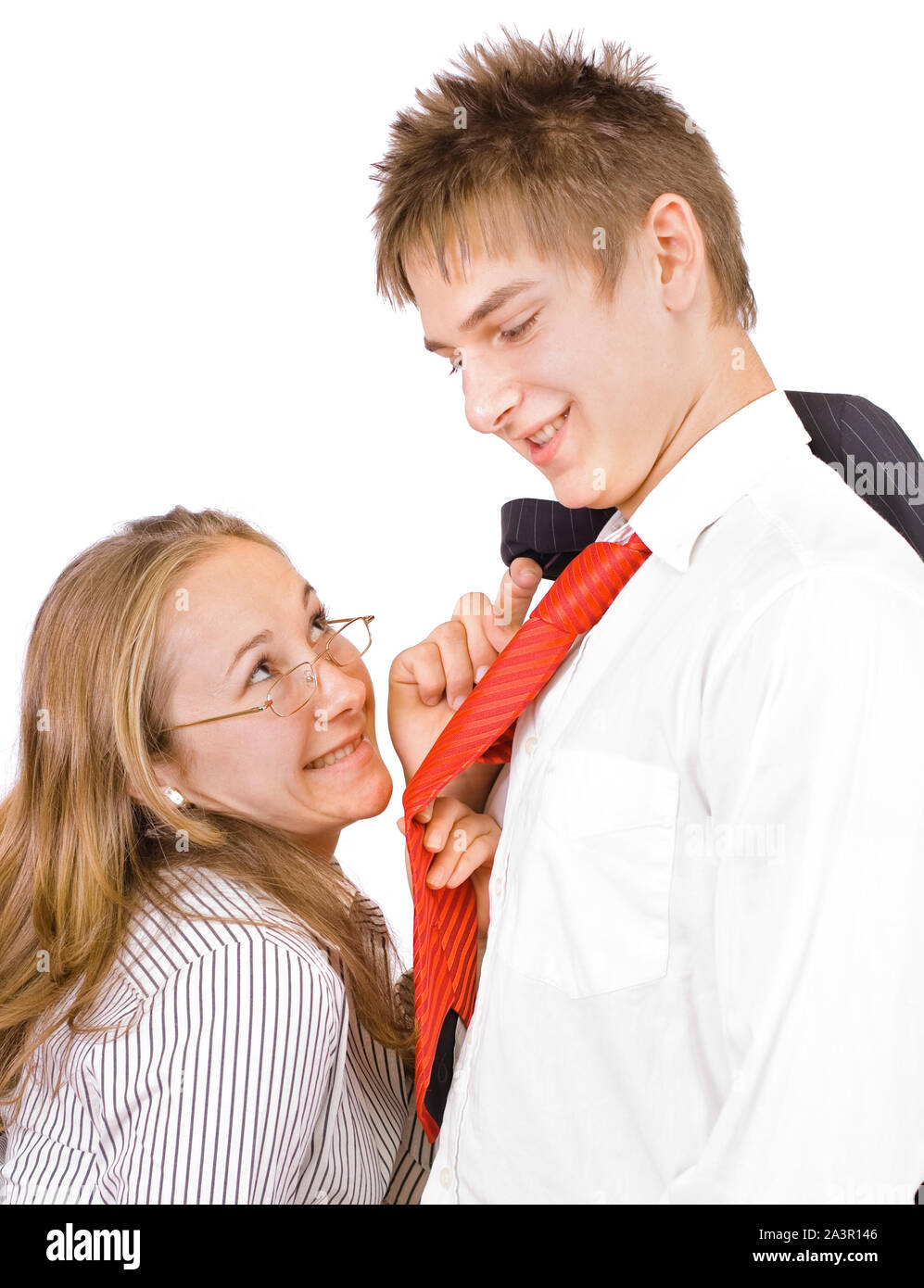 Young businessman's romance whit the sweet secretary woman Stock Photo ...