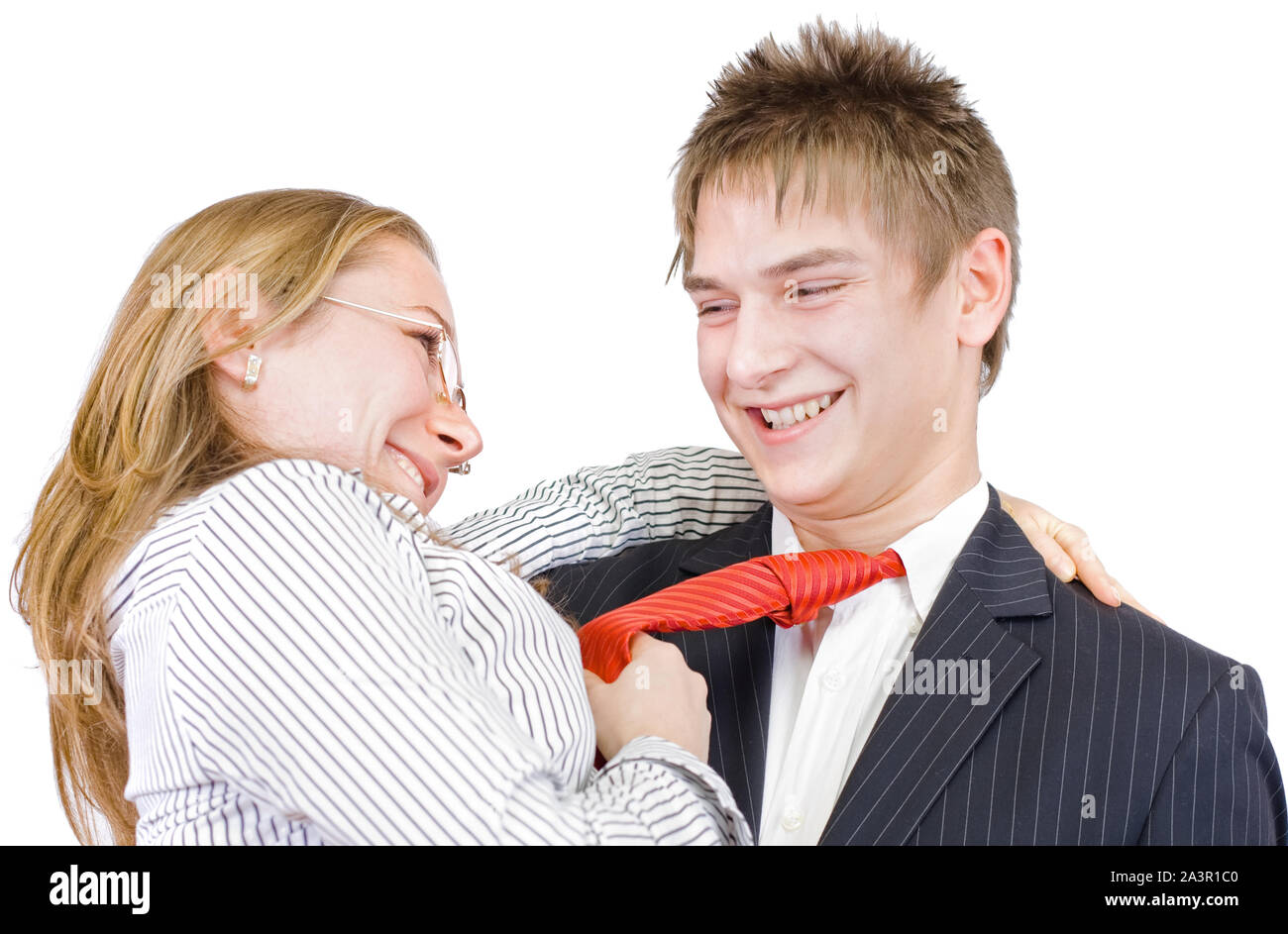 Young businessman's romance whit the sweet secretary woman Stock Photo ...