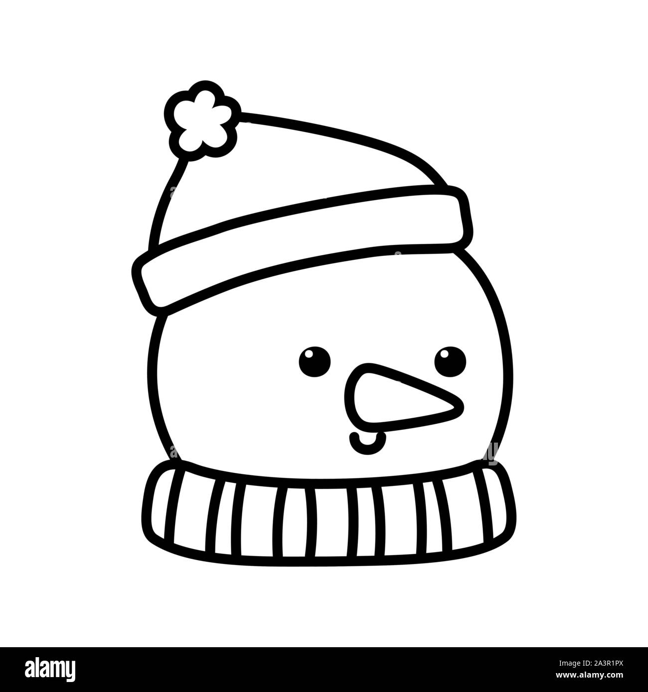 Snowman Head Clipart Black And White